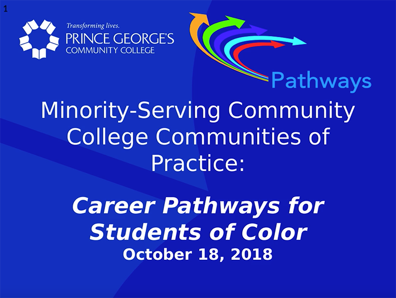 Minority-Serving Community College Communities of Practice: Career ...